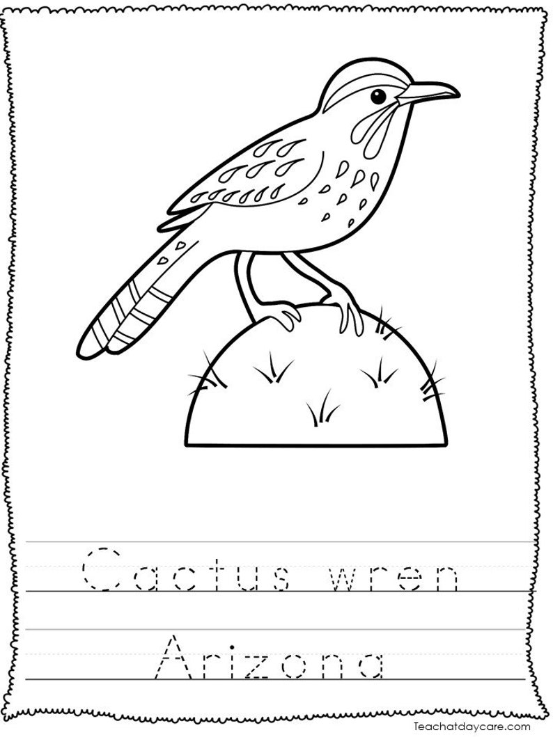 50 Printable State Birds Color Worksheets. Preschool and | Etsy