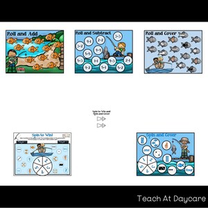 10 Printable Gone Fishing Themed Kindergarten Math Center Games and ...