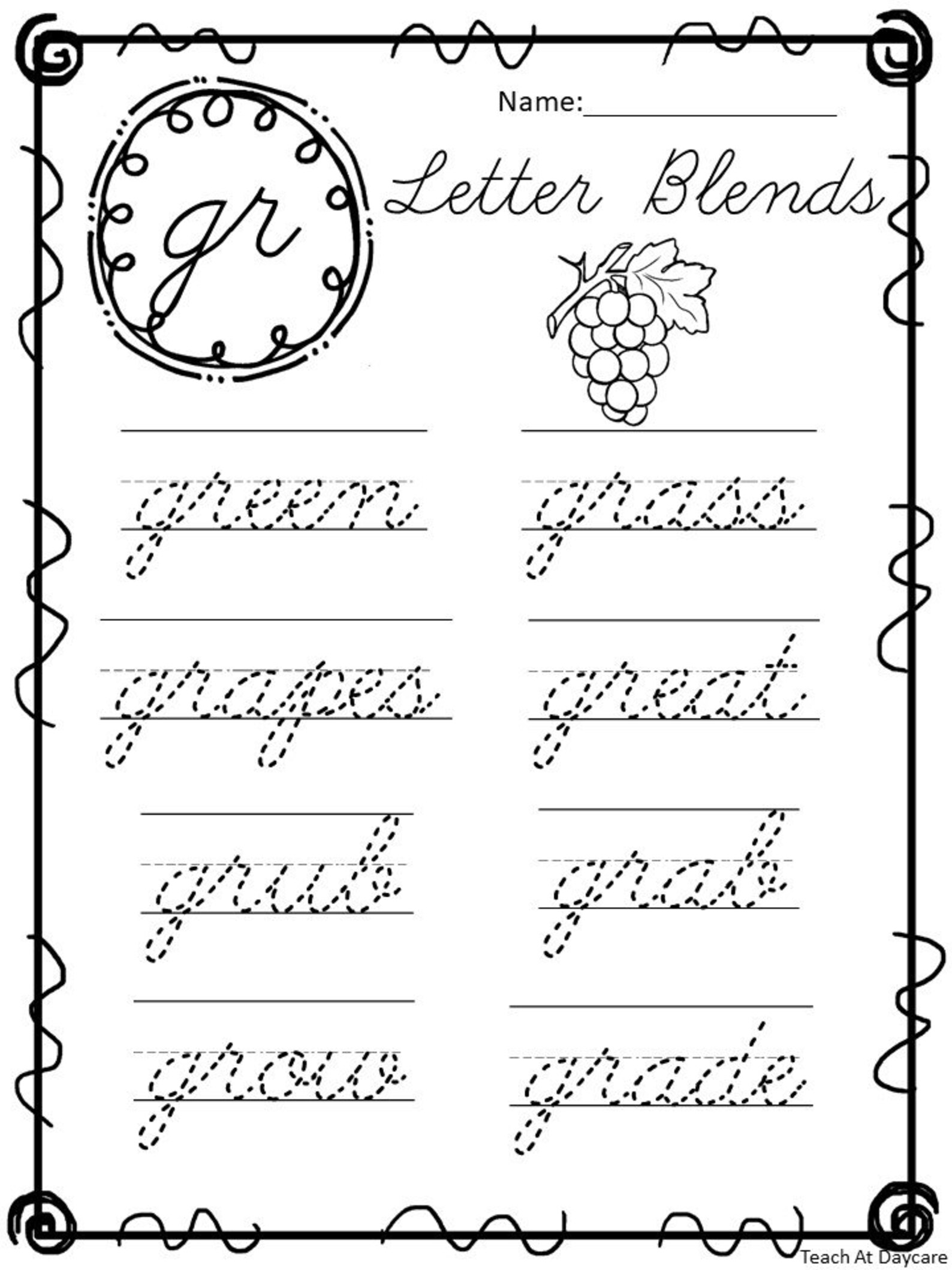 20 Printable Cursive Blends Trace the Word Worksheets. - Etsy