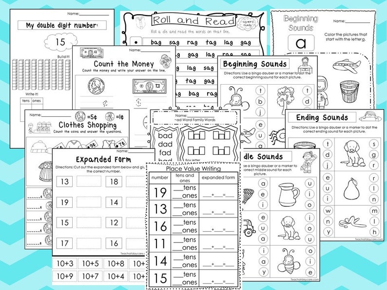 277 Math and Literacy No Prep Worksheets Download. | Etsy