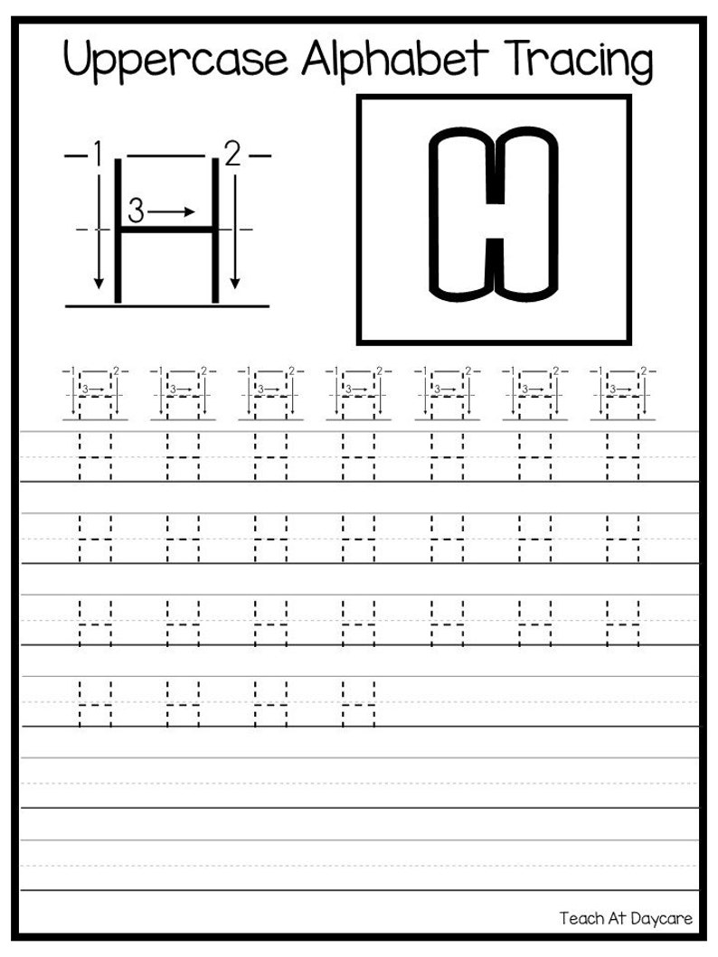 26 Printable Uppercase Alphabet Tracing Worksheets. - Etsy