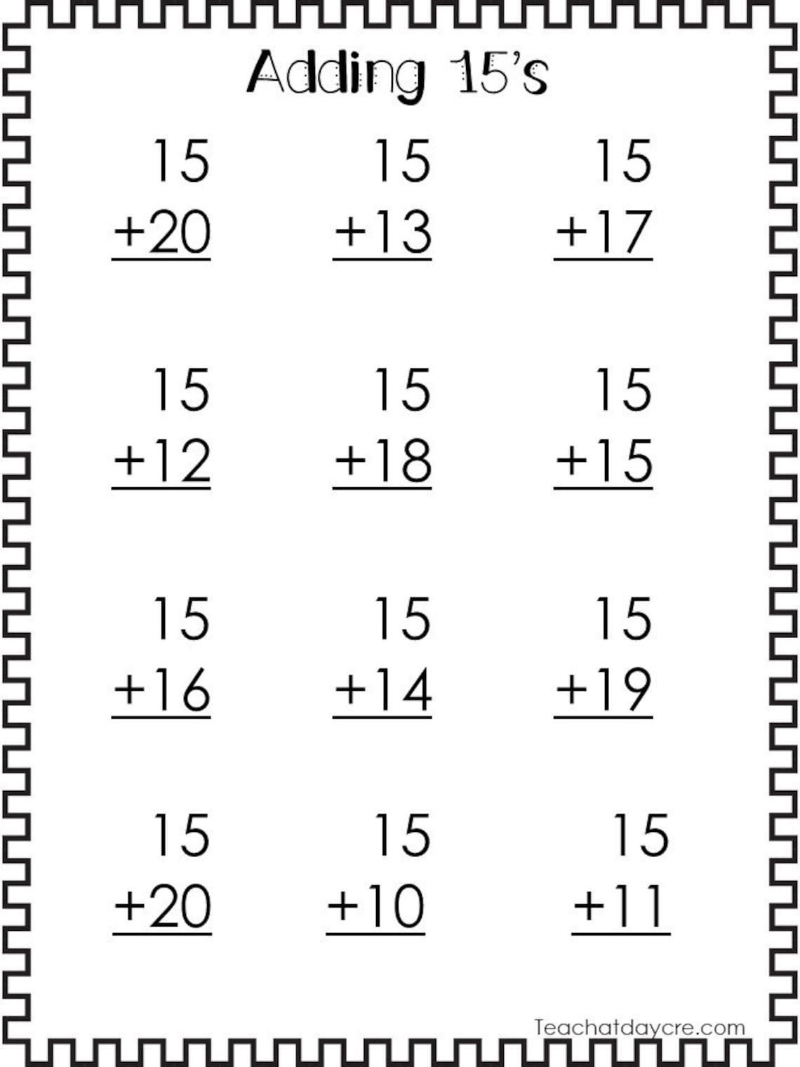 20 Printable Addition Worksheets. Numbers 11-20. Preschool-2nd | Etsy