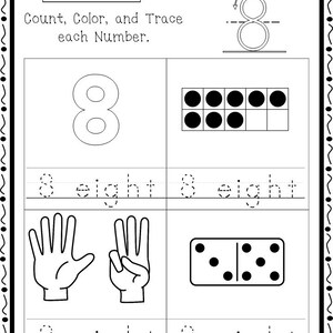 21 Printable Numbers Count, Color, and Trace Worksheets. Numbers 0-20 ...