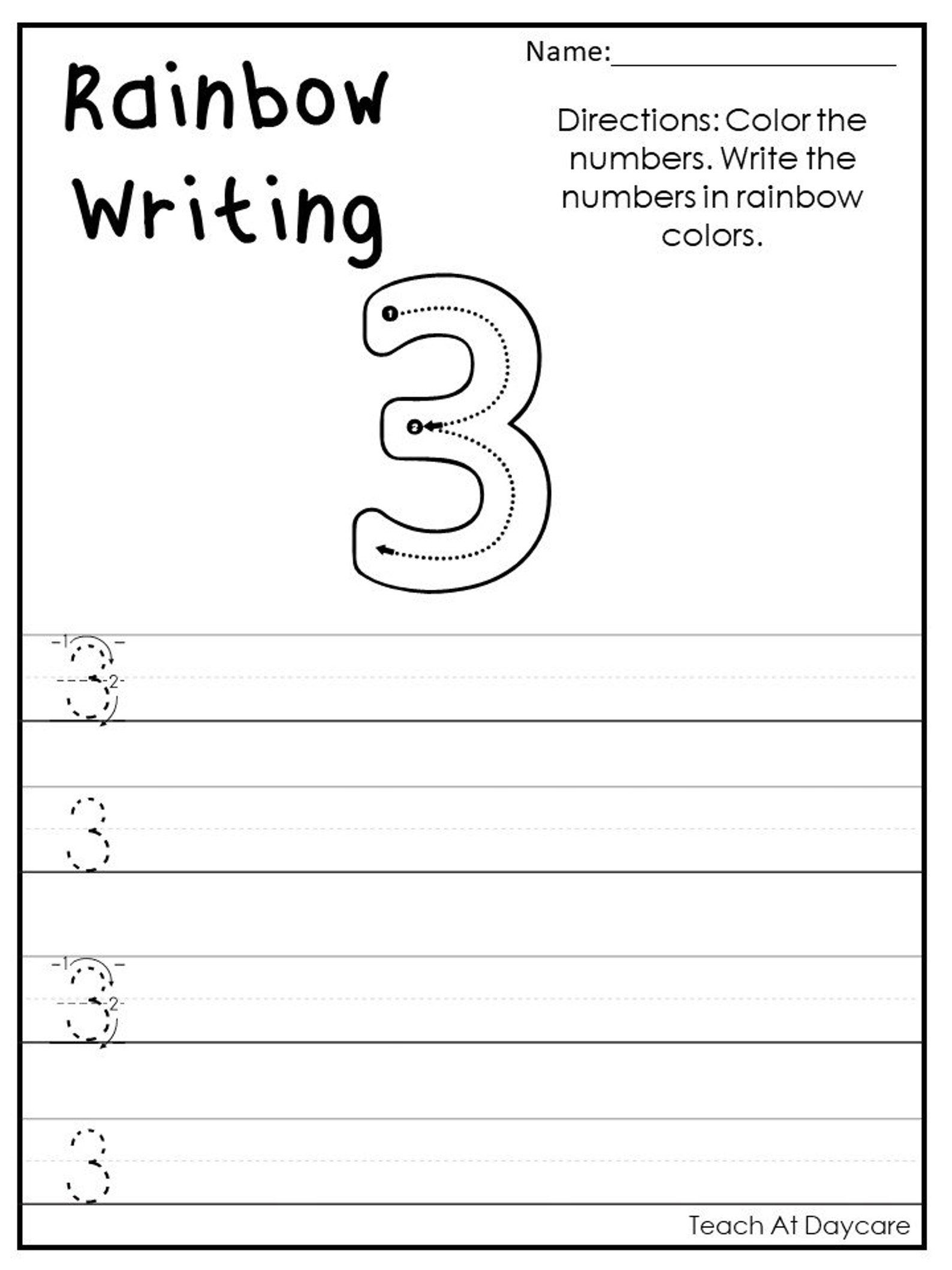 0-100 Rainbow Write the Numbers Printable Worksheets in a PDF | Etsy