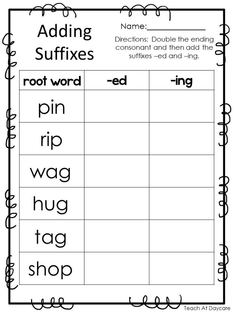 10 Printable Adding Suffixes Worksheets. 1st-2nd Grade ELA Worksheets ...