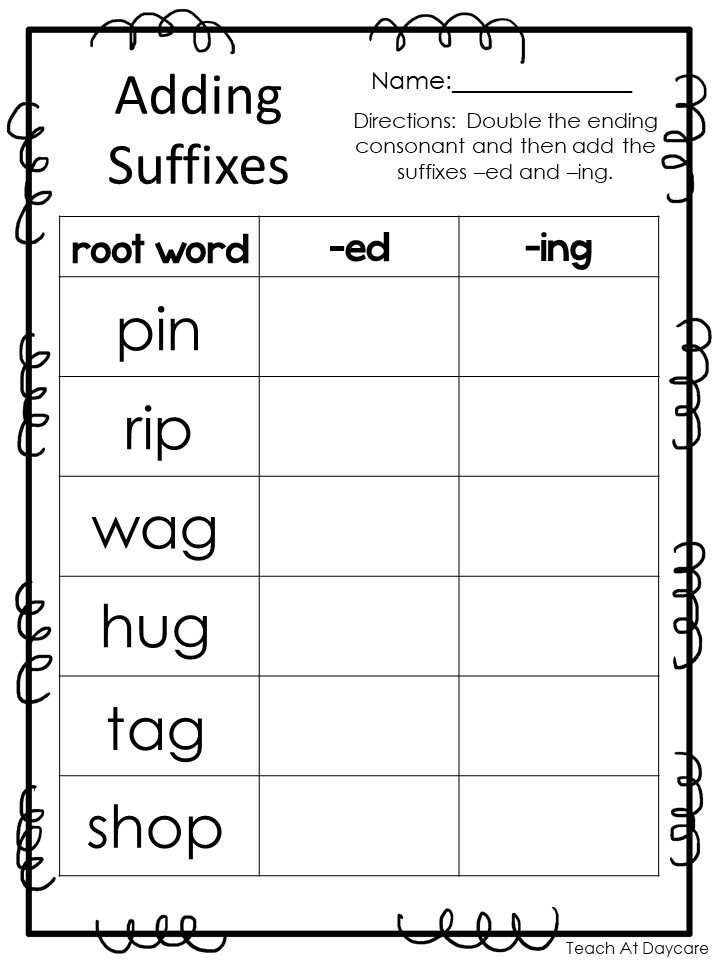10 Printable Adding Suffixes Worksheets. 1st-2nd Grade ELA | Etsy