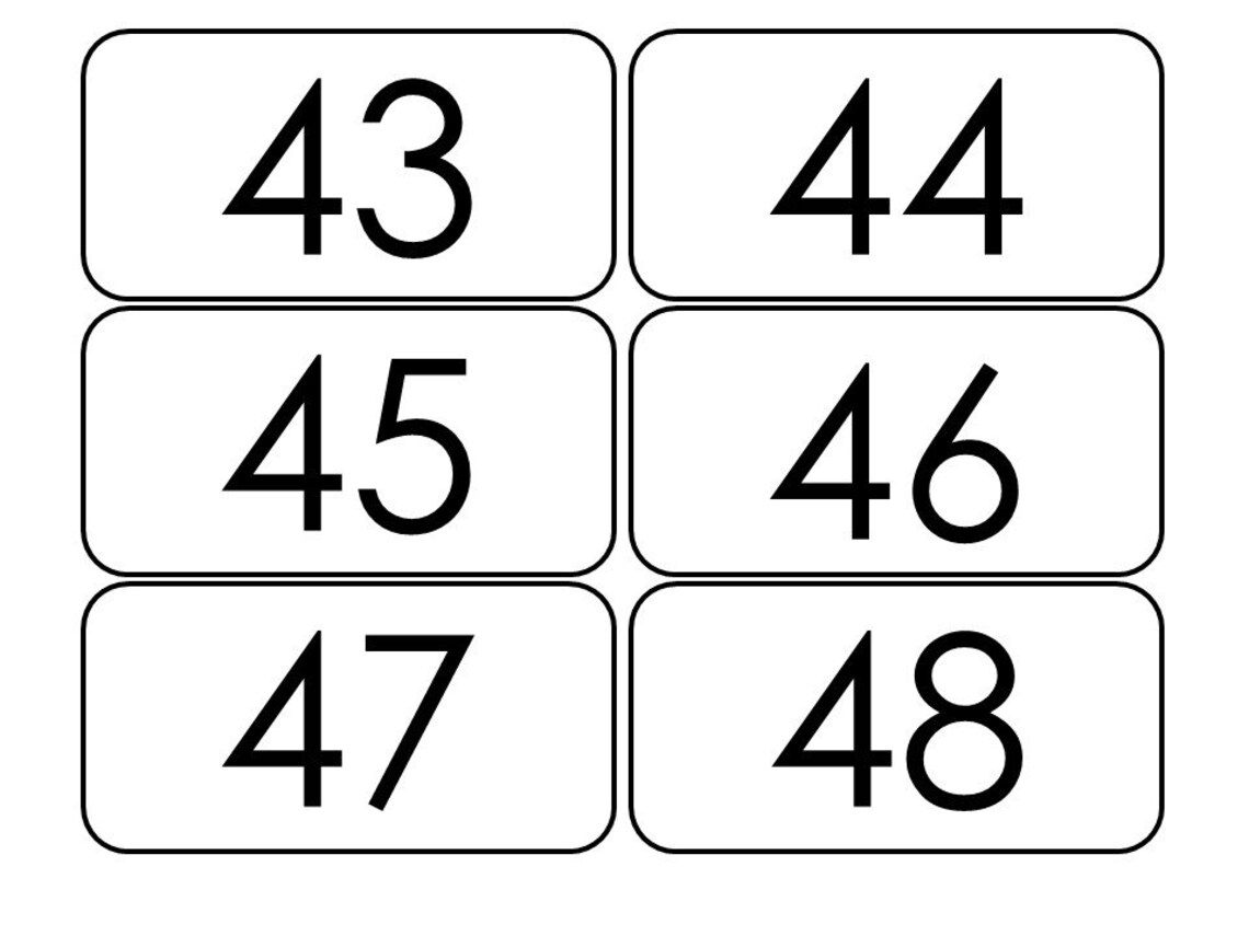 100 Printable Numbers 1-100 Flashcards. Preschool Thru Third Grade ...