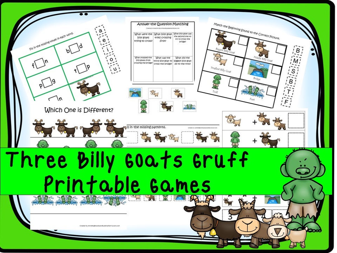 30 Three Billy Goats Gruff Games Download. Games and Activities in PDF ...