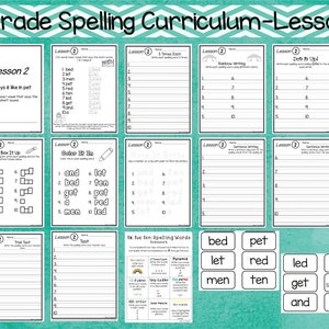 1st Grade Spelling Curriculum Unit. 38 Weekly Lessons. Prints 570 Pages ...