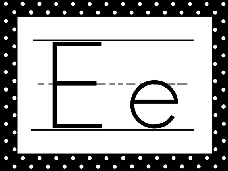 26 Printable Black and White Polka Dot Alphabet Posters. 8x10 | Etsy