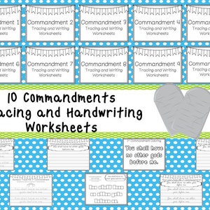 10 Commandments Tracing and Handwriting Worksheets. Preschool-5th Grade ...