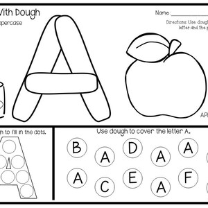 Uppercase Alphabet Fun With Dough Worksheets. Preschool-kindergarten ...