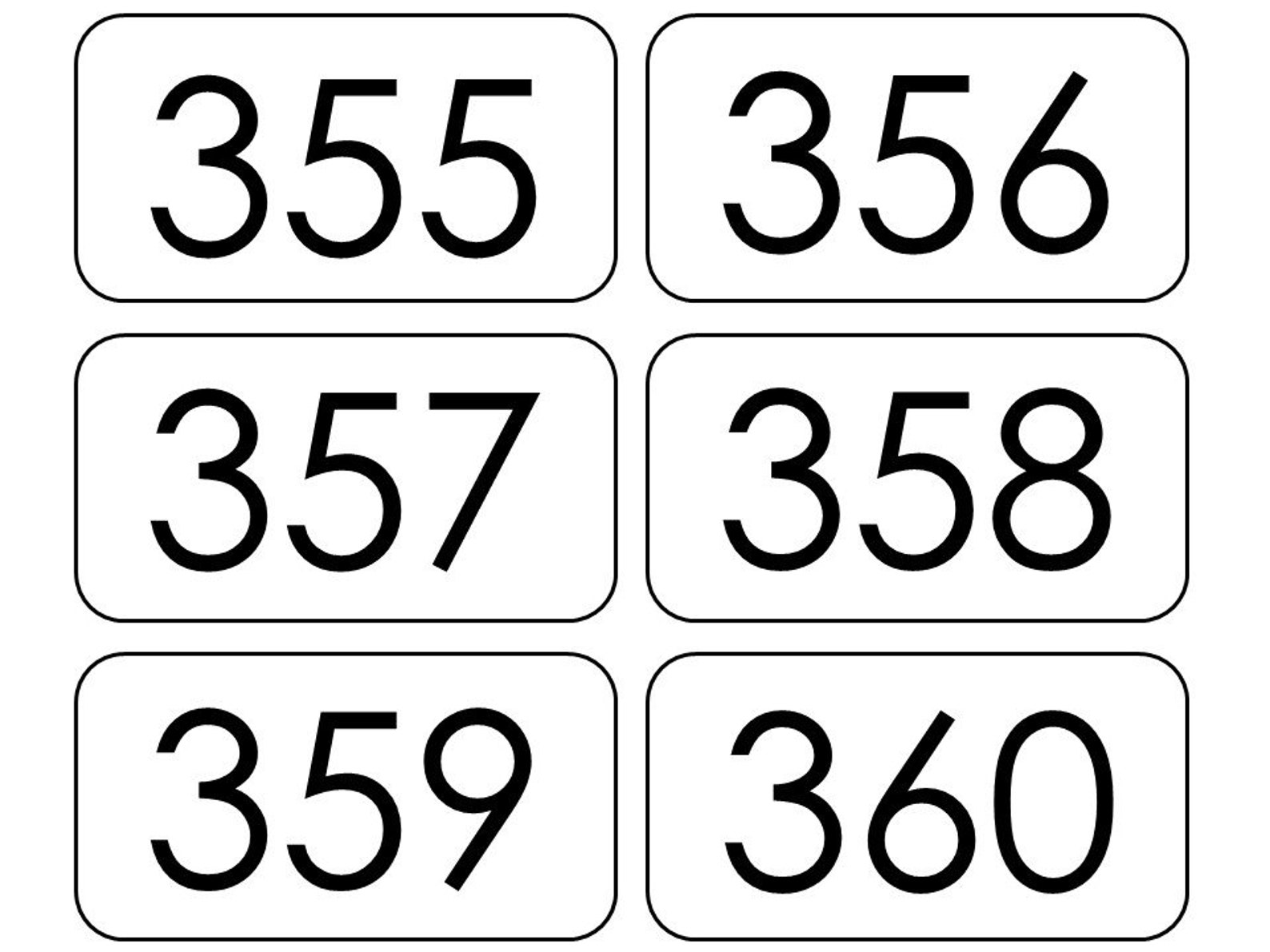 100 Printable Numbers 301-400 Flashcards. Preschool Thru Third Grade ...