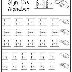 ASL Trace and Sign the Alphabet Worksheets. Preschool Phonics and ...