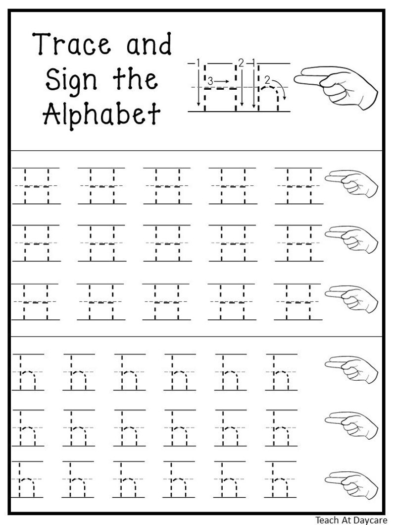 ASL Trace and Sign the Alphabet Worksheets. Preschool Phonics and ...