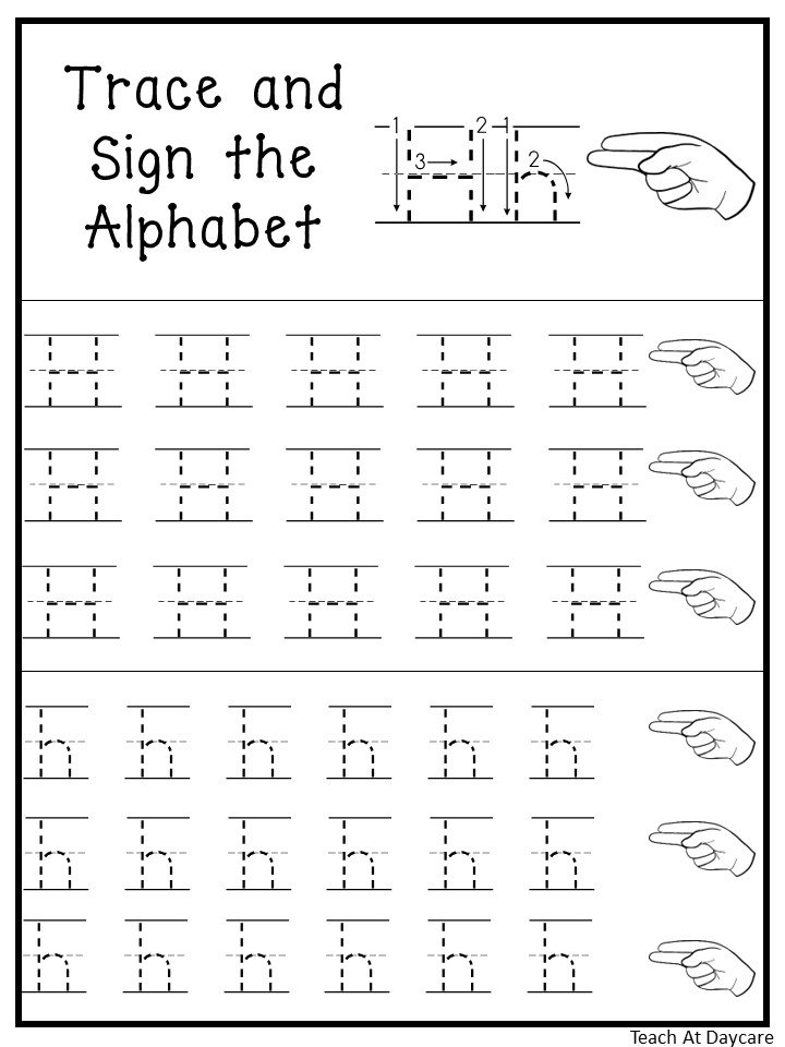ASL Trace and Sign the Alphabet Worksheets. Preschool Phonics and ...