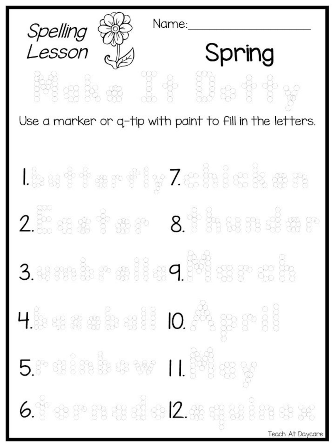 Second Grade Spring Themed Words Spelling Activity. - Etsy