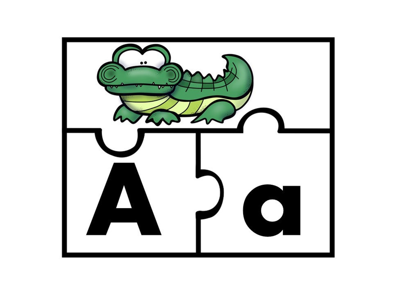 26 Alphabet Phonics Puzzles. Letters A-Z. 8 Color, 8 Black and White ...