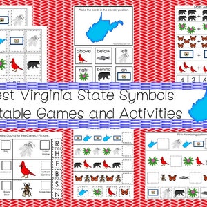 30 West Virginia State Symbols Themed Learning Games Download. ZIP File ...