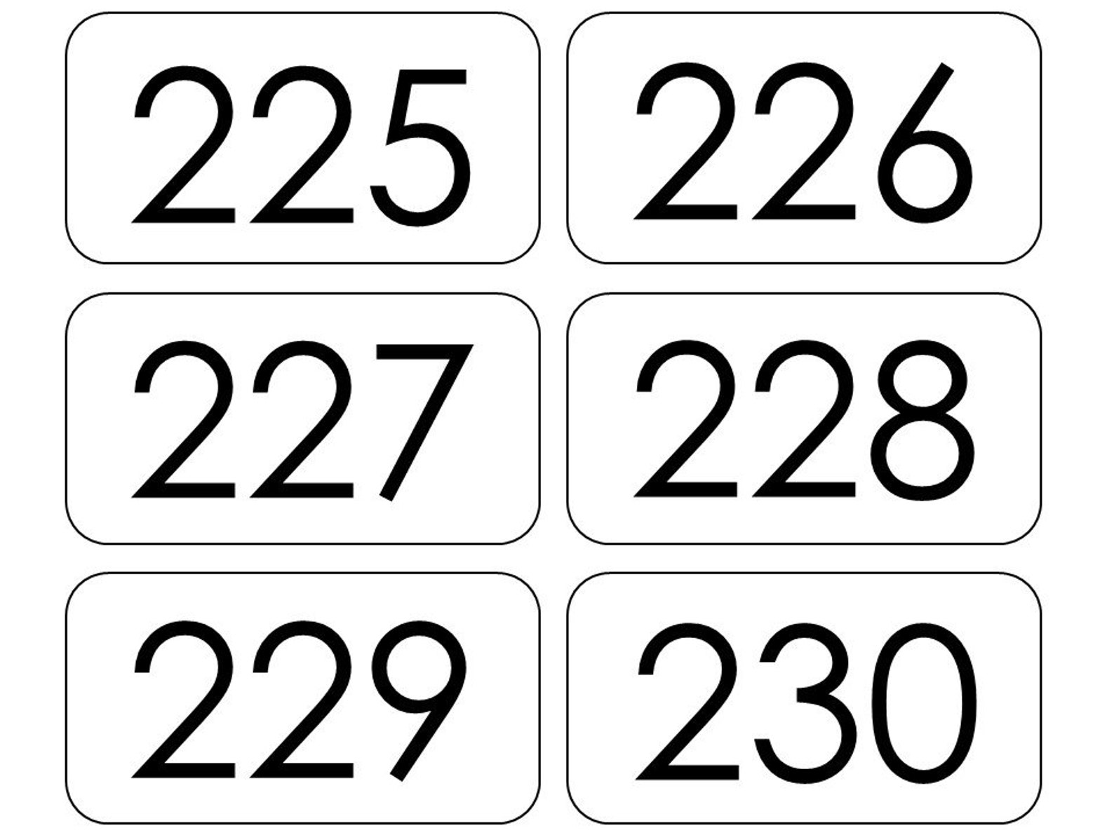 100 Printable Numbers 201-300 Flashcards. Preschool Thru Third | Etsy