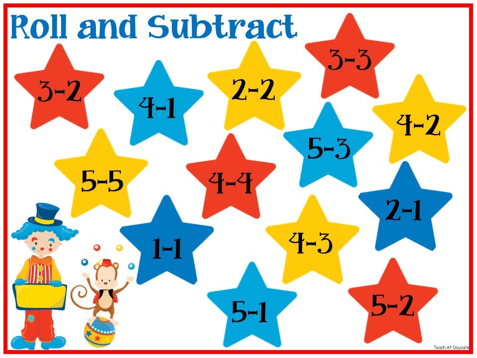 10 Printable Circus Themed Kindergarten Math Center Games and ...
