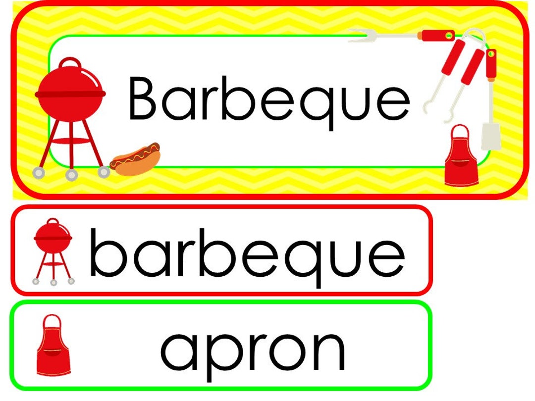 Summer Barbeque Single Week Themed Word Wall Set. Classroom Bulletin ...
