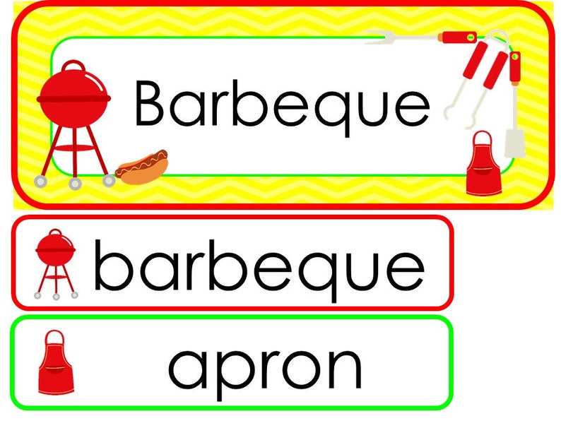 Summer Barbeque Single Week Themed Word Wall Set. Classroom - Etsy