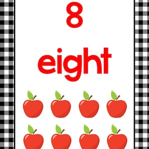 20 Printable Apple Themed Numbers Posters. Numbers 1-20. Classroom Wall ...