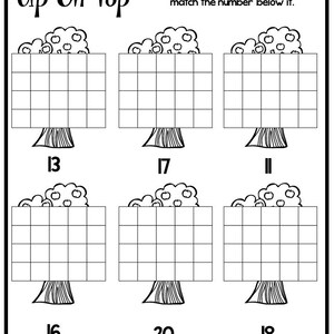 12 Printable Apple Ten Frame Worksheets. Preschool-kindergarten Numbers ...