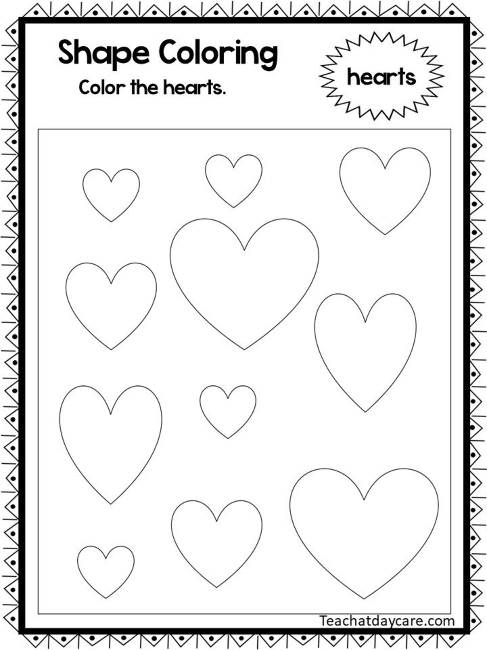 12 Color the Shapes Preschool and Kindergarten Worksheets. - Etsy