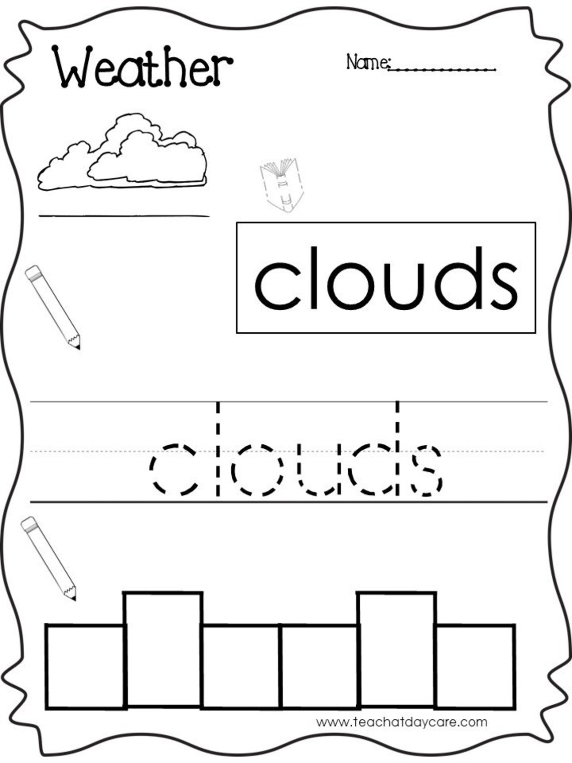 10 Weather Themed Printable Worksheets. Color Read Trace | Etsy