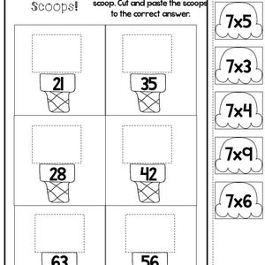 12 Printable Multiplication Scoops Worksheets. Numbers 1-12. 1st-4th ...