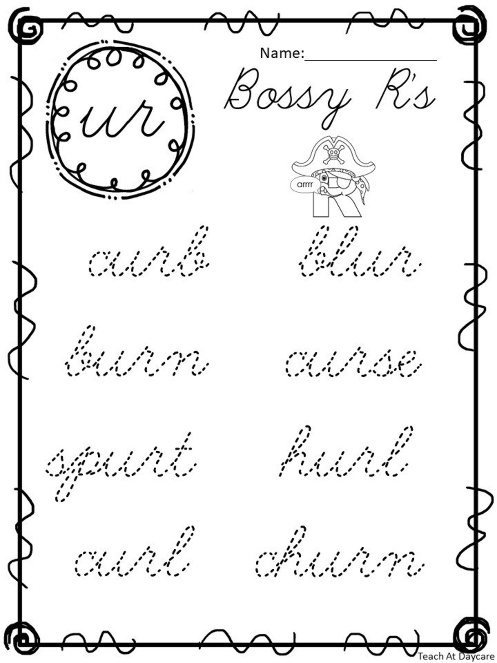 10 Printable Cursive R-controlled Vowel Trace the Words | Etsy