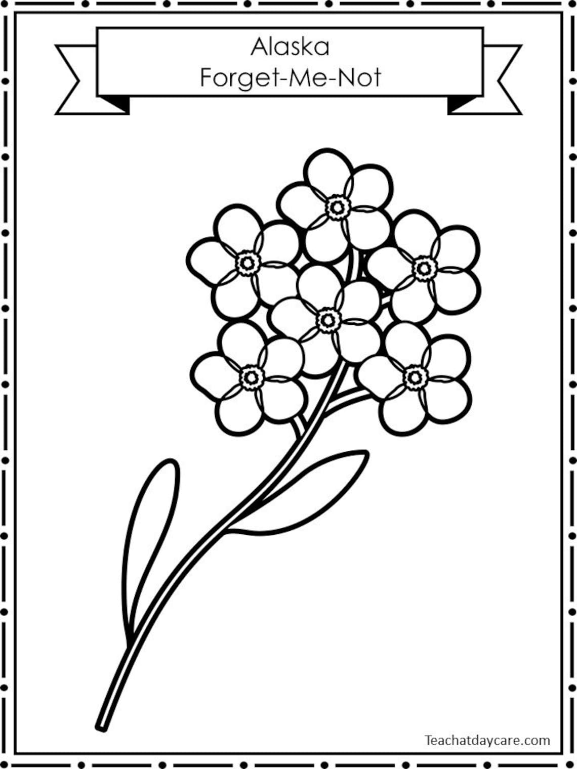 50 Printable State Flower Color Worksheets. Preschool and | Etsy