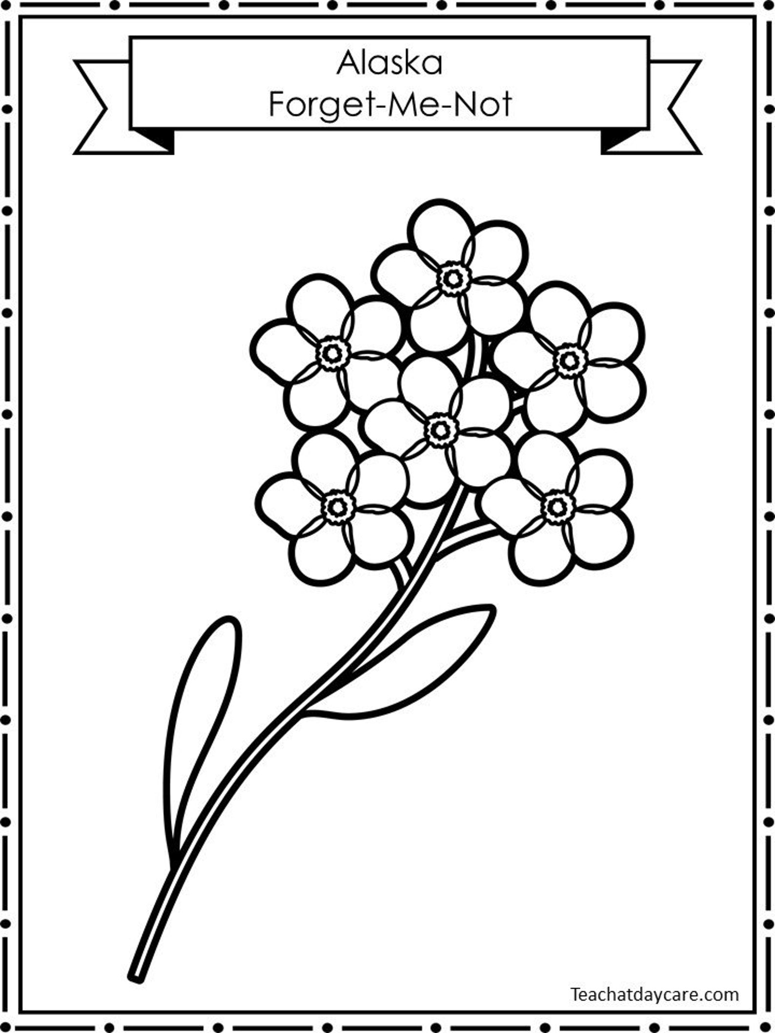 50 Printable State Flower Color Worksheets. Preschool and Kindergarten ...