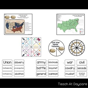 The American Civil War Educational Study Unit and Lesson. Worksheets ...