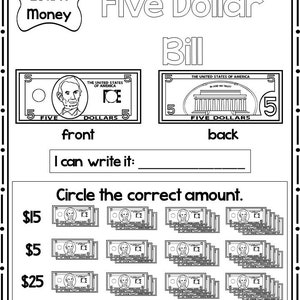12 Printable Let's Learn Money Worksheets. Kdg.-2nd Grade Math. - Etsy