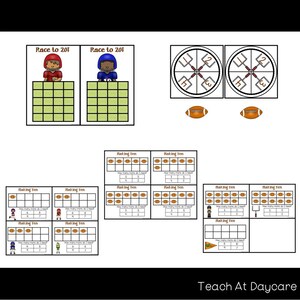 10 Printable Football Themed Kindergarten Math Center Games and ...