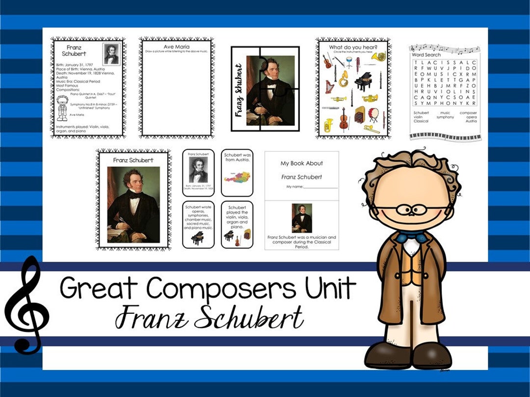 Franz Schubert Great Composer Unit. Music Appreciation. - Etsy