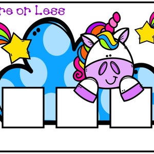 10 Printable Unicorn Themed Kindergarten Math Center Games and ...