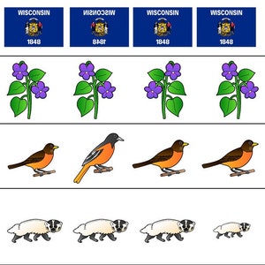 30 Wisconsin State Symbols Themed Learning Games Download. ZIP File ...