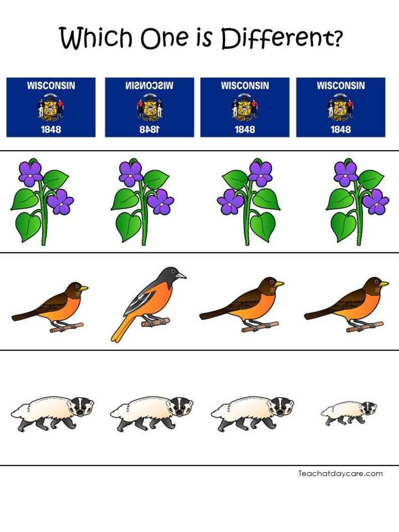 30 Wisconsin State Symbols Themed Learning Games Download. ZIP | Etsy