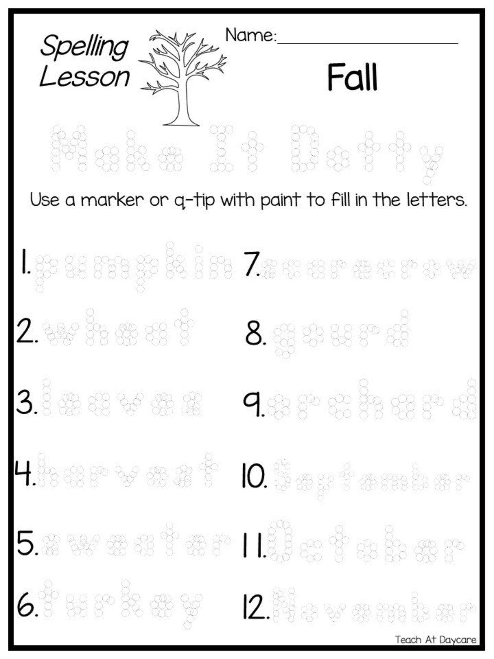 Second Grade Fall Themed Words Spelling Activity. Supplemental - Etsy