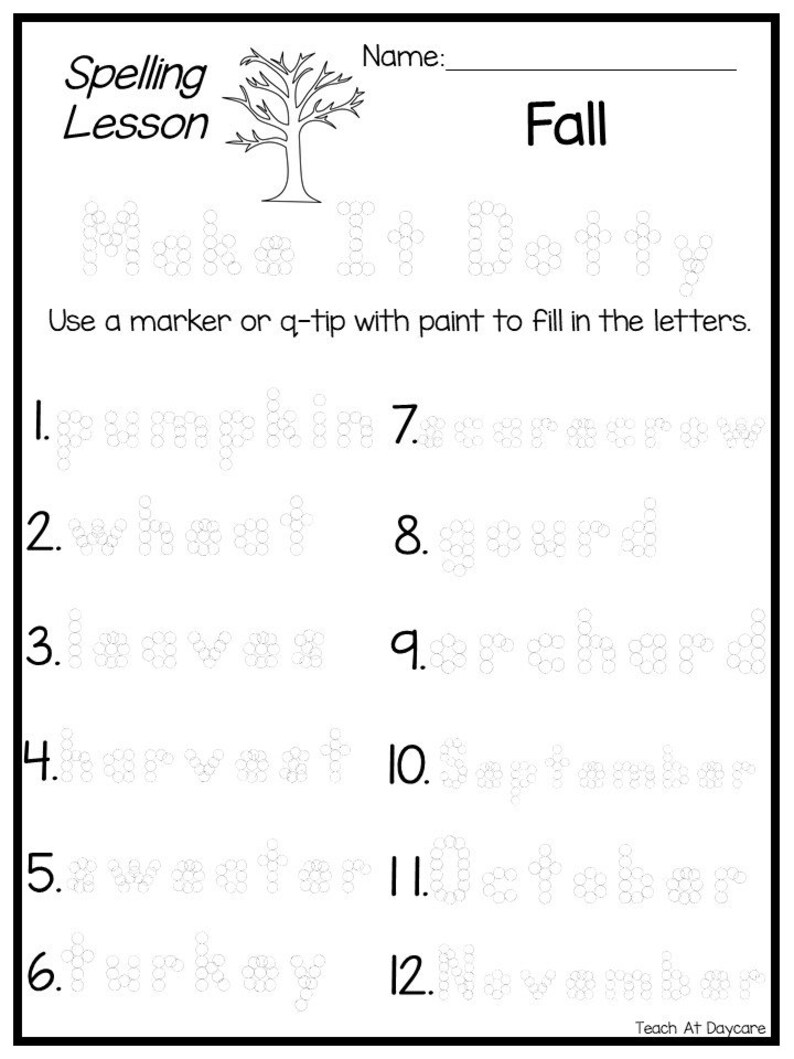 Second Grade Fall Themed Words Spelling Activity. Supplemental - Etsy