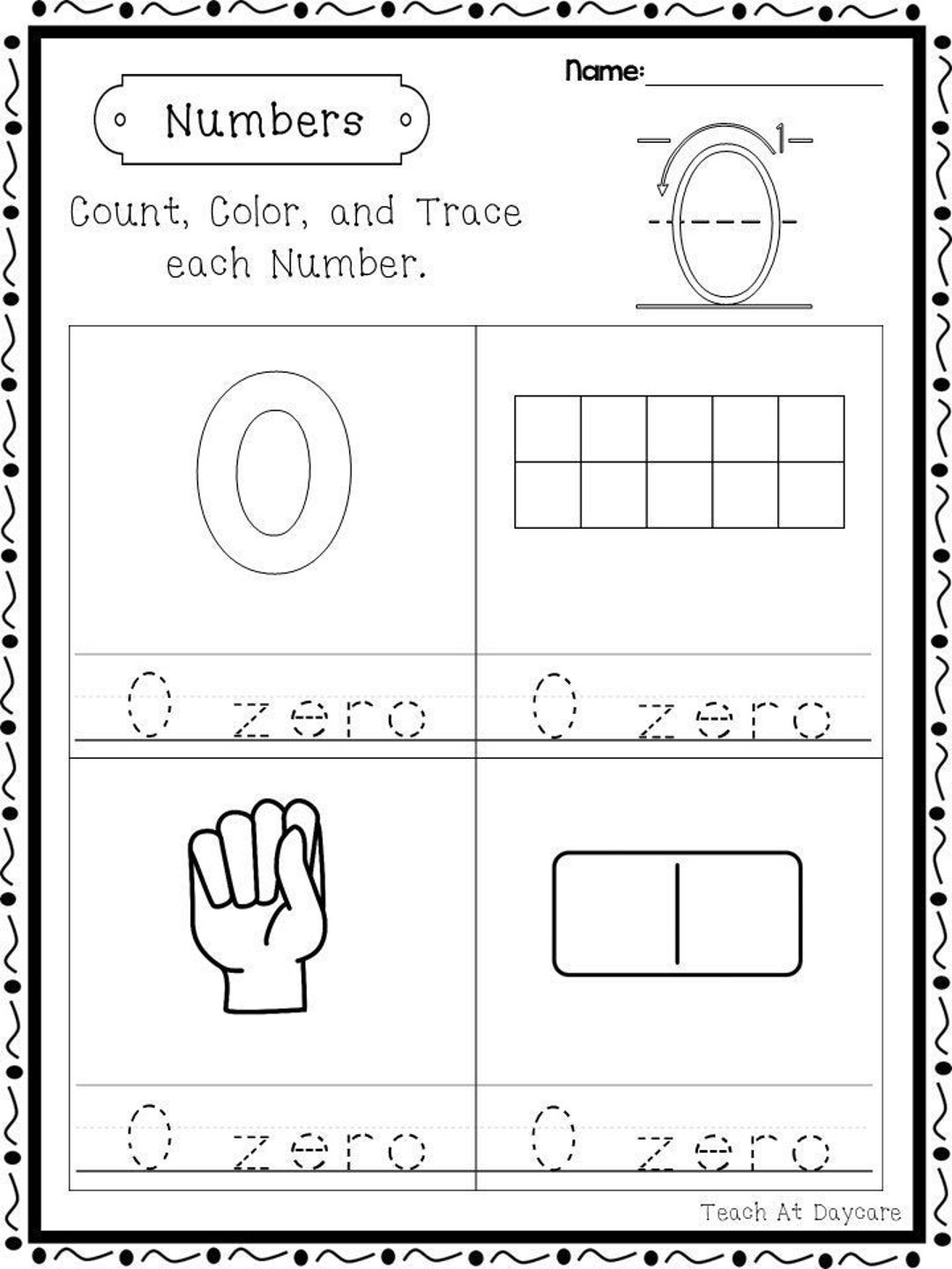 21 Printable Numbers Count, Color, and Trace Worksheets. Numbers 0-20 ...