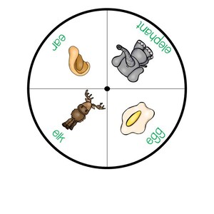 26 Alphabet Phonics Spinner Wheels. Beginning Sounds. Color & Black and ...