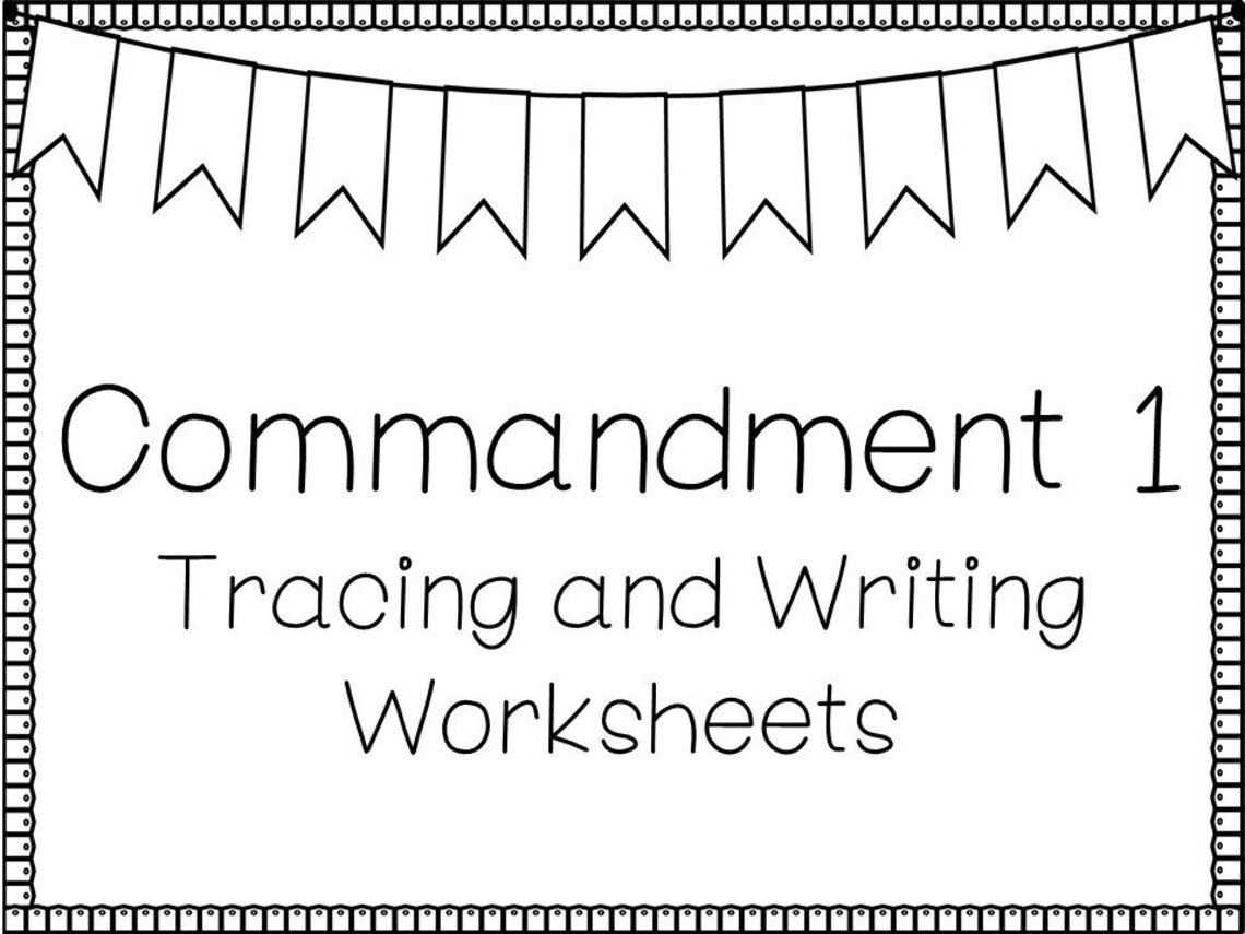 10 Commandments Tracing and Handwriting Worksheets. Preschool-5th Grade ...
