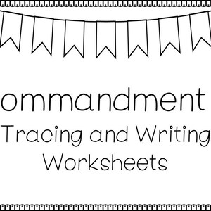 10 Commandments Tracing and Handwriting Worksheets. Preschool-5th Grade ...