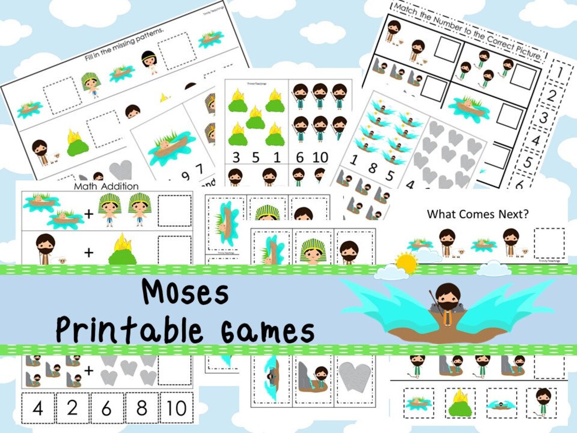 30 Moses Games Download. Games and Activities in PDF Files. | Etsy