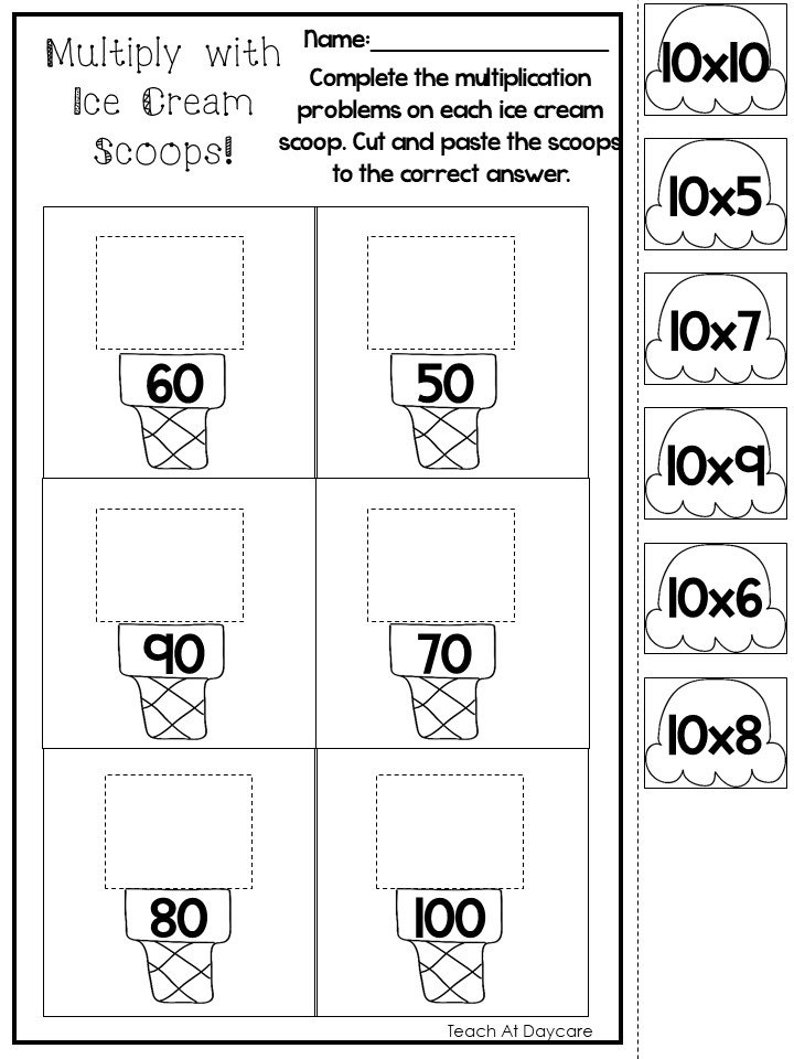 12 Printable Multiplication Scoops Worksheets. Numbers 1-12. 1st-4th ...